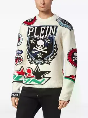 Philipp Plein Patches Round-neck Sweater