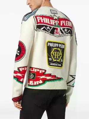 Philipp Plein Patches Round-neck Sweater
