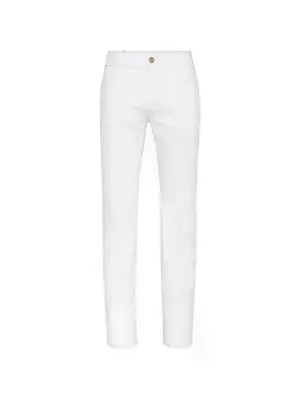 BILLIONAIRE Logo-embroidered Straight-leg Jeans - White