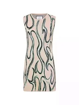 Philipp Plein Flame-pattern Knit Dress