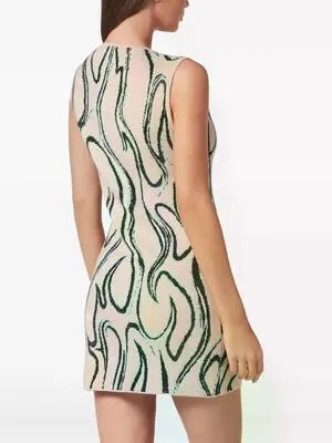 Philipp Plein Flame-pattern Knit Dress