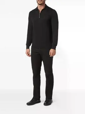 BILLIONAIRE Logo Zip-up Sweater - Black