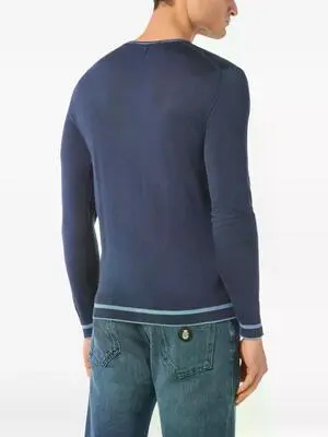 BILLIONAIRE Embroidered Crest V-neck Sweater