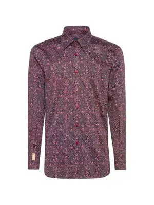 BILLIONAIRE Crest Slim-fit Baroque-print Shirt - Black