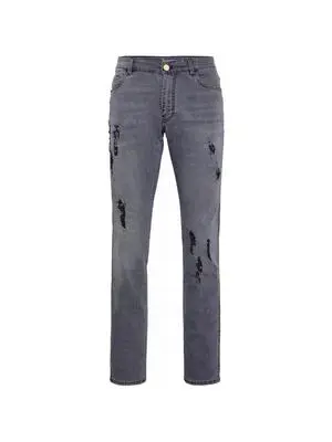 BILLIONAIRE Distressed Straight-cut Jeans