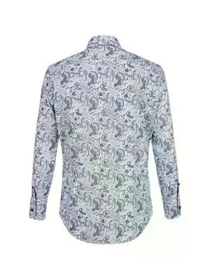 BILLIONAIRE Silver Cut/milano Original Paisley Shirt - Blue