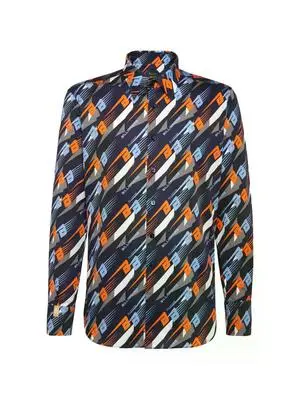 BILLIONAIRE Milano Cars Racing Patterned Shirt