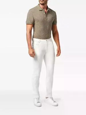 BILLIONAIRE Embroidered Straight-leg Jeans - White