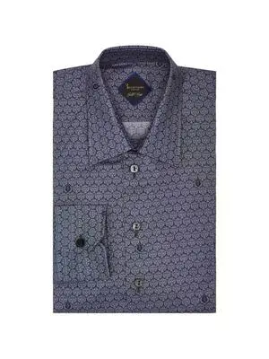 BILLIONAIRE Lion-print Button-up Shirt - Blue