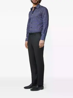 BILLIONAIRE Printed Slim-fit Shirt - Blue