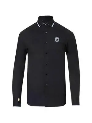 BILLIONAIRE Amede Crest-embroidered Shirt - Black