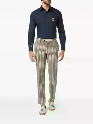 BILLIONAIRE Monogram Embroidered Shirt - Blue