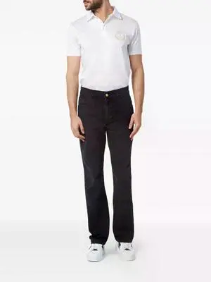 BILLIONAIRE Embroidered Stone-wash Jeans - Black