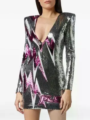 Philipp Plein Sequin Embellished Mini Dress