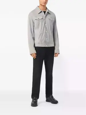 BILLIONAIRE Buttoned Leather Jacket - Grey