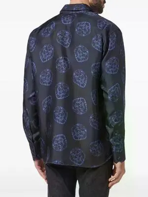 BILLIONAIRE Lion-print Crystal-button Shirt