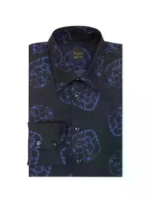 BILLIONAIRE Lion-print Crystal-button Shirt