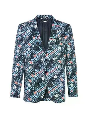 BILLIONAIRE Geometric Palm-print Blazer - Blue