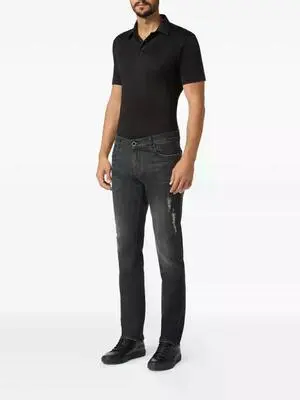 BILLIONAIRE Logo-embroidered Jeans - Black