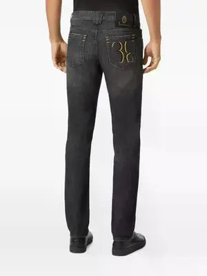 BILLIONAIRE Logo-embroidered Jeans - Black