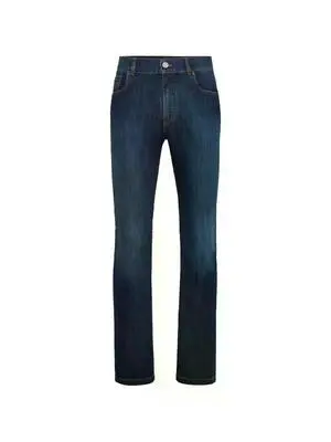BILLIONAIRE Straight Jeans With Embroidered Logo - Blue