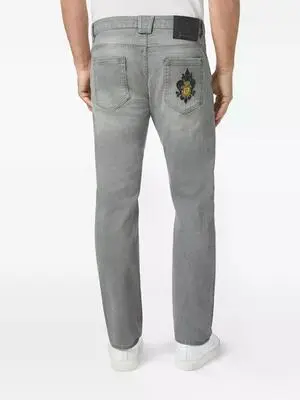 BILLIONAIRE Embroidered Five-pocket Trousers - Grey