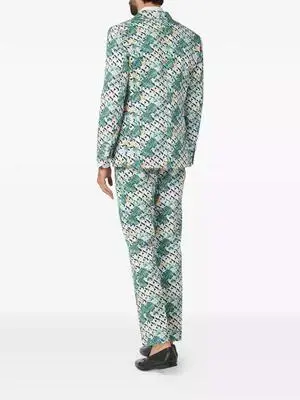 BILLIONAIRE Palm Geometric-pattern Blazer - Green
