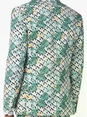 BILLIONAIRE Palm Geometric-pattern Blazer - Green