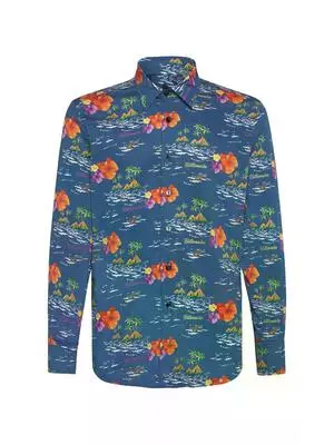 BILLIONAIRE Floral-print Shirt - Blue