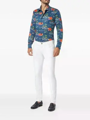 BILLIONAIRE Floral-print Shirt - Blue