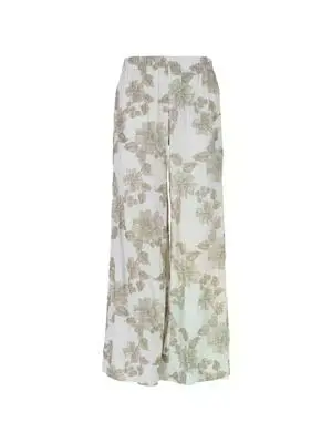 KAOS Floral-print Wide-leg Trousers