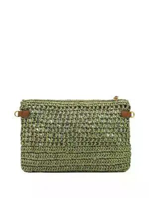 GIANNI CHIARINI Small Nefeli Crochet Zip Pouch - Green
