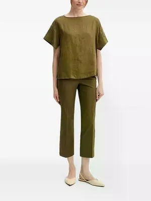 Sisley Cropped Trousers - Green