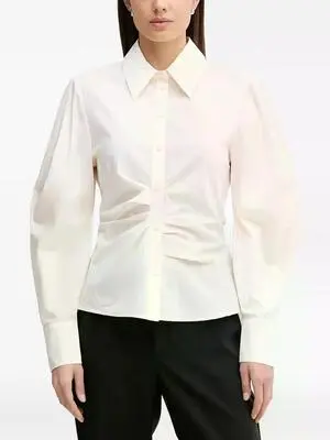 Sisley Puffed-sleeves Gathered Shirt