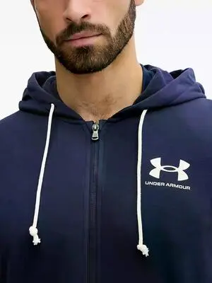 Under Armour Zipped Hoodie With Logo Detail - Blue