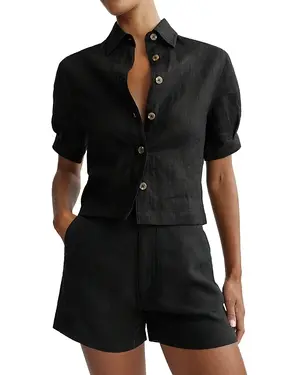 DL1961 Montauk Puff Sleeve Shirt - Black Line