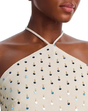 Line & Dot Sunstone Embellished Halter Top