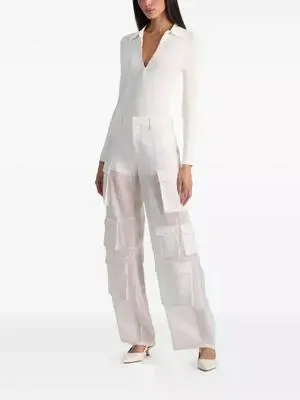Alice + Olivia Olympia Sheer Cargo Trousers - Brown