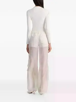 Alice + Olivia Olympia Sheer Cargo Trousers - Brown