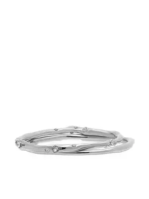 Dries Van Noten Crystal-embellished Cuff Bracelet Set - Silver