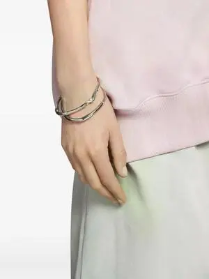 Dries Van Noten Crystal-embellished Cuff Bracelet Set - Silver