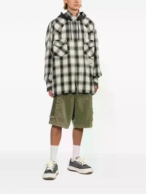 Mihara Yasuhiro Hooded Checked Shirt - Grey