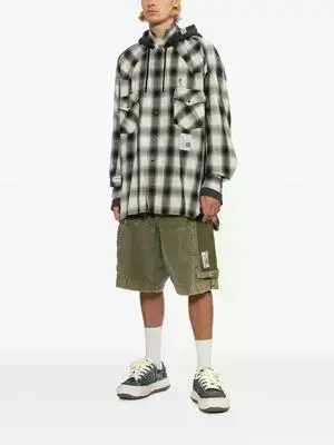 Mihara Yasuhiro Hooded Checked Shirt - Grey