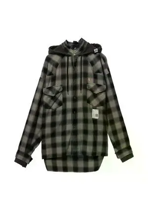 Mihara Yasuhiro Hooded Plaid Shirt - Black