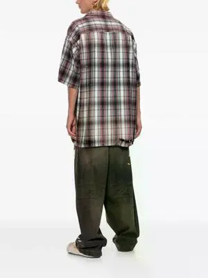 Mihara Yasuhiro Checked Appliquéd Shirt