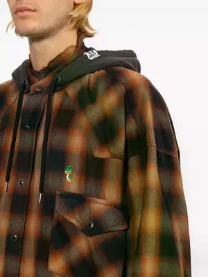 Mihara Yasuhiro Hooded Checked Shirt - Brown