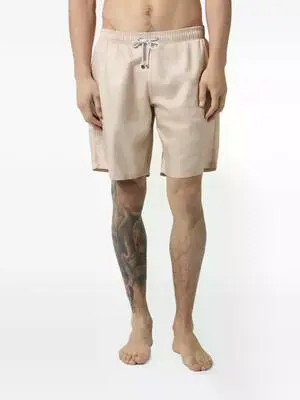 BILLIONAIRE Printed Drawstring Swim Shorts - Neutrals