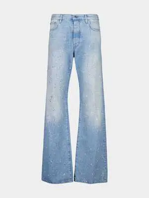 Off-White Relaxed-fit Paint Splatter Jeans - White
