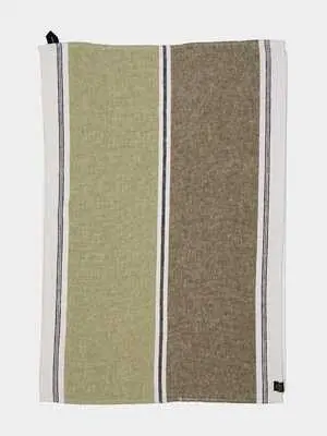 Haomy Khaki Trevise Linen Kitchen Towel - Green