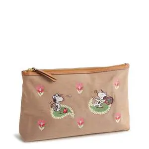 VERA BRADLEY Peanuts Large Pouch In Country Club Peanuts Floral - Brown
